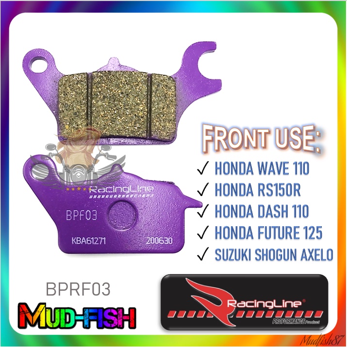 RACING LINE FRONT DISC BRAKE PAD FOR HONDA WAVE110 | RS150 R | DASH 110 ...