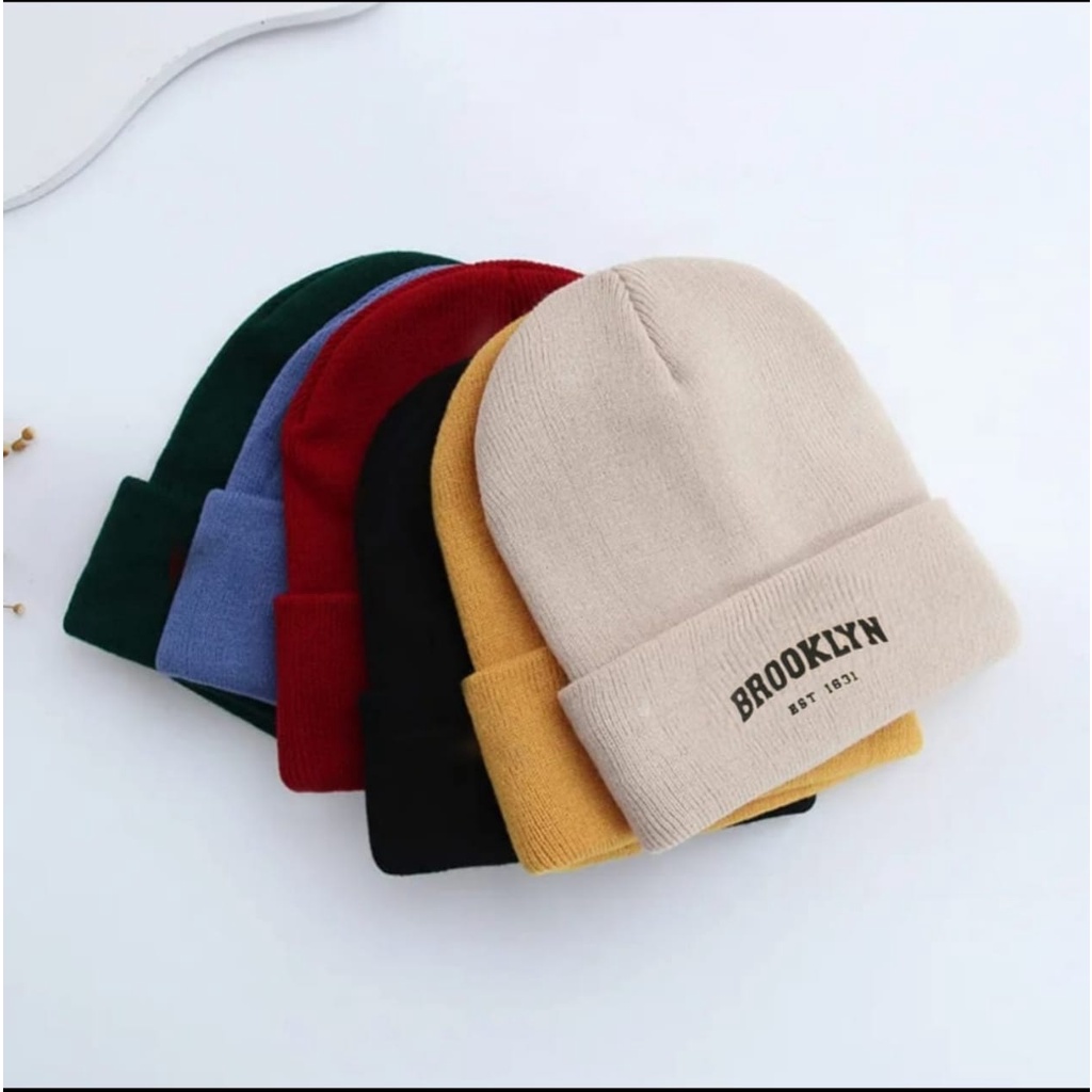 New Knitted Beanie hat Wool Winter Cap Brooklyn Est 1631 Pay on ...