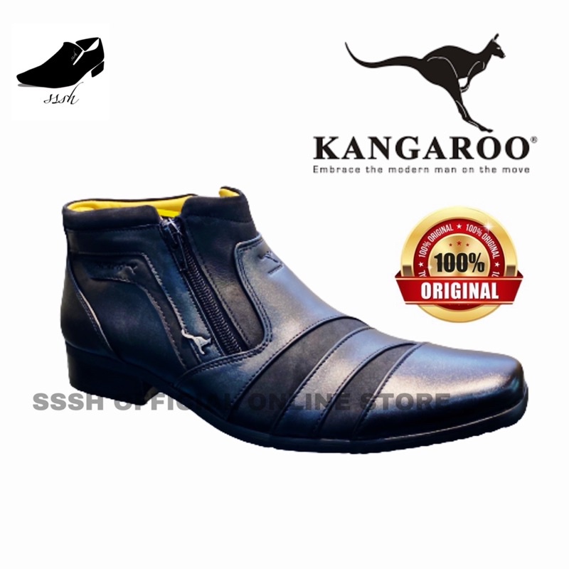 Original Kangaroo Men Full Leather Boots Formal Shoes / Kasut Kulit ...