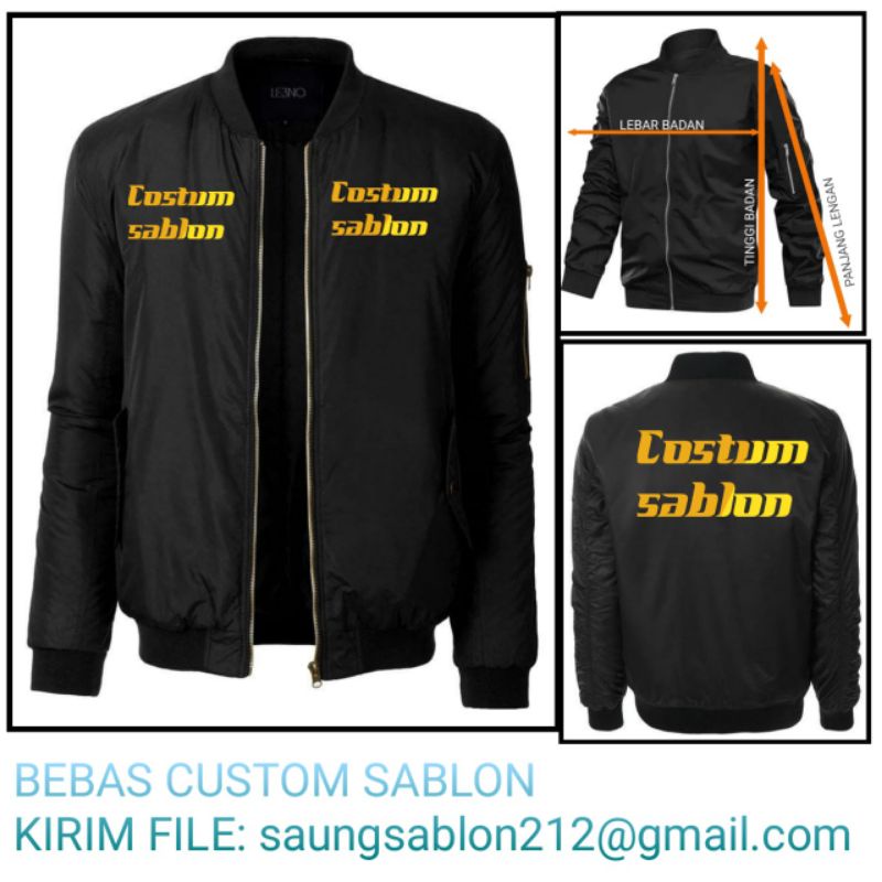 Custom free bomber jacket with DTF waterproof screen printing ...