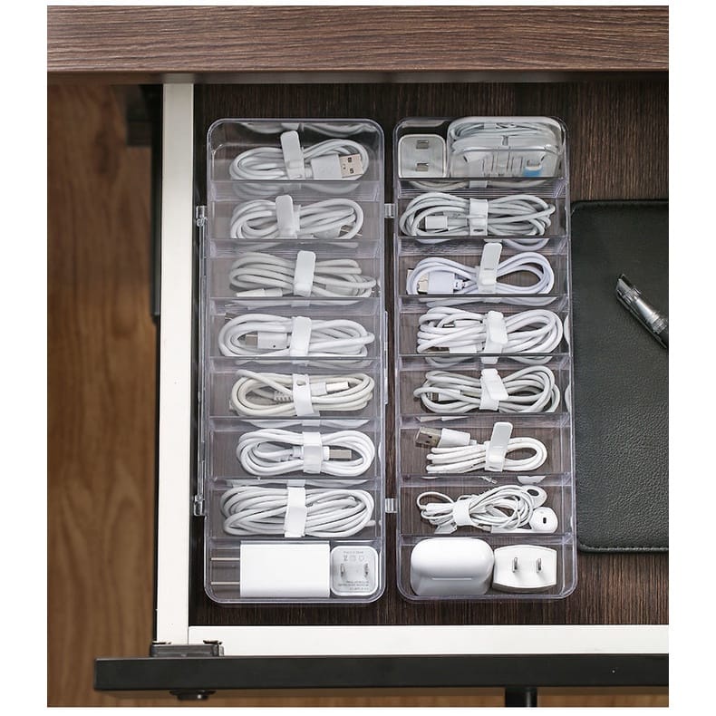 Plastic Cable Management Box with Cover,Clear Power Cord Organizer with ... Plastic Cable Management Box with Cover,Clear Power Cord Organizer with ...