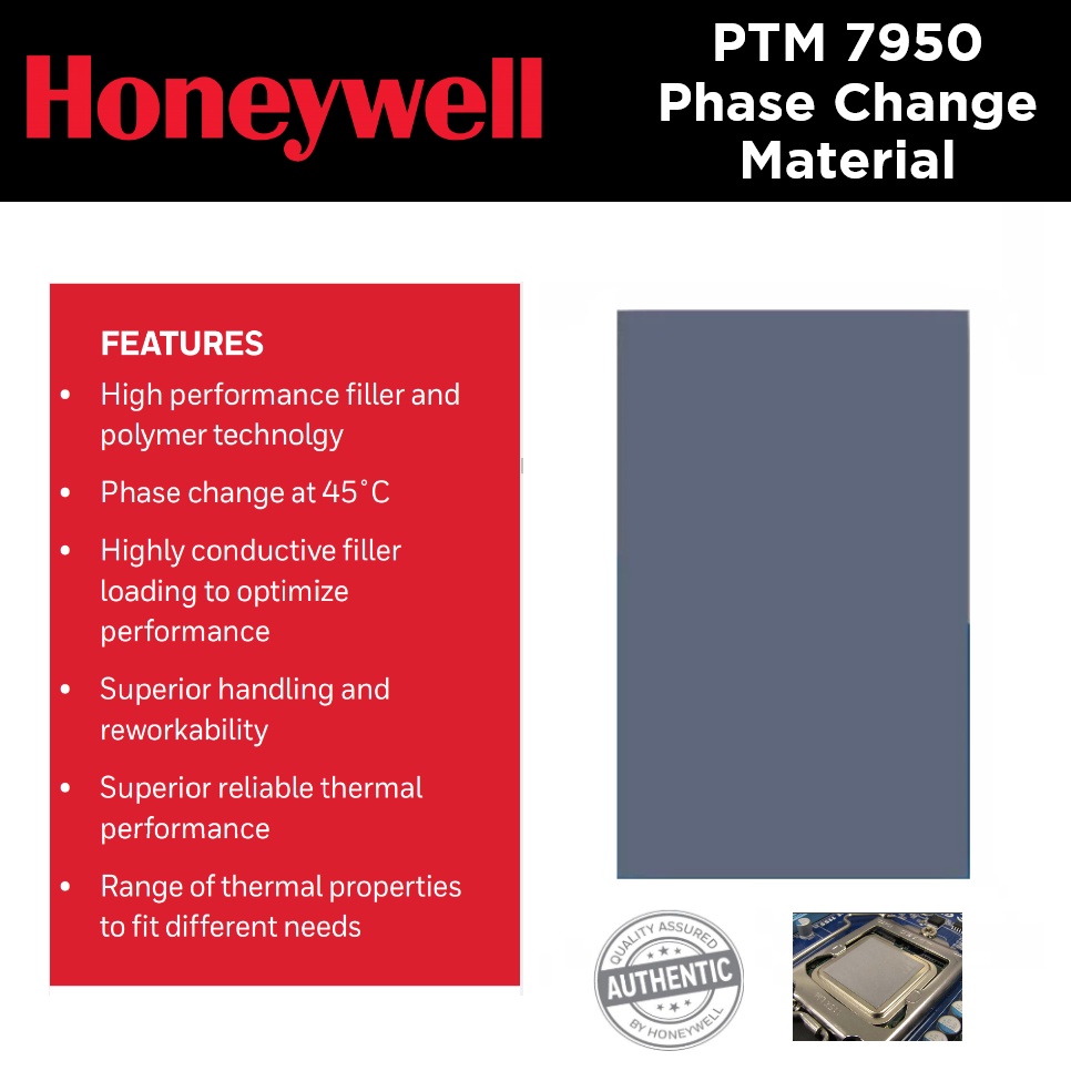 Honeywell PTM 7950 . Thermal Phase Change Material. High performance ...