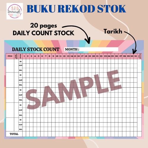 Buku Rekod Stok 2023 | Stock Tracker | Sale Tracker | Calendar 2023 ...