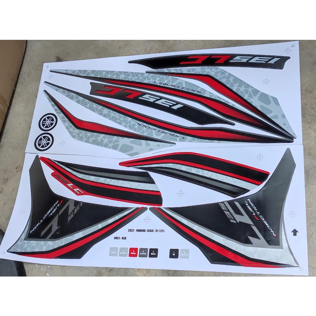 Stiker Sticker Body Stripe Cover Set (21) Yamaha Lc135 Lc 135 V8 LC135 FI | Shopee Malaysia