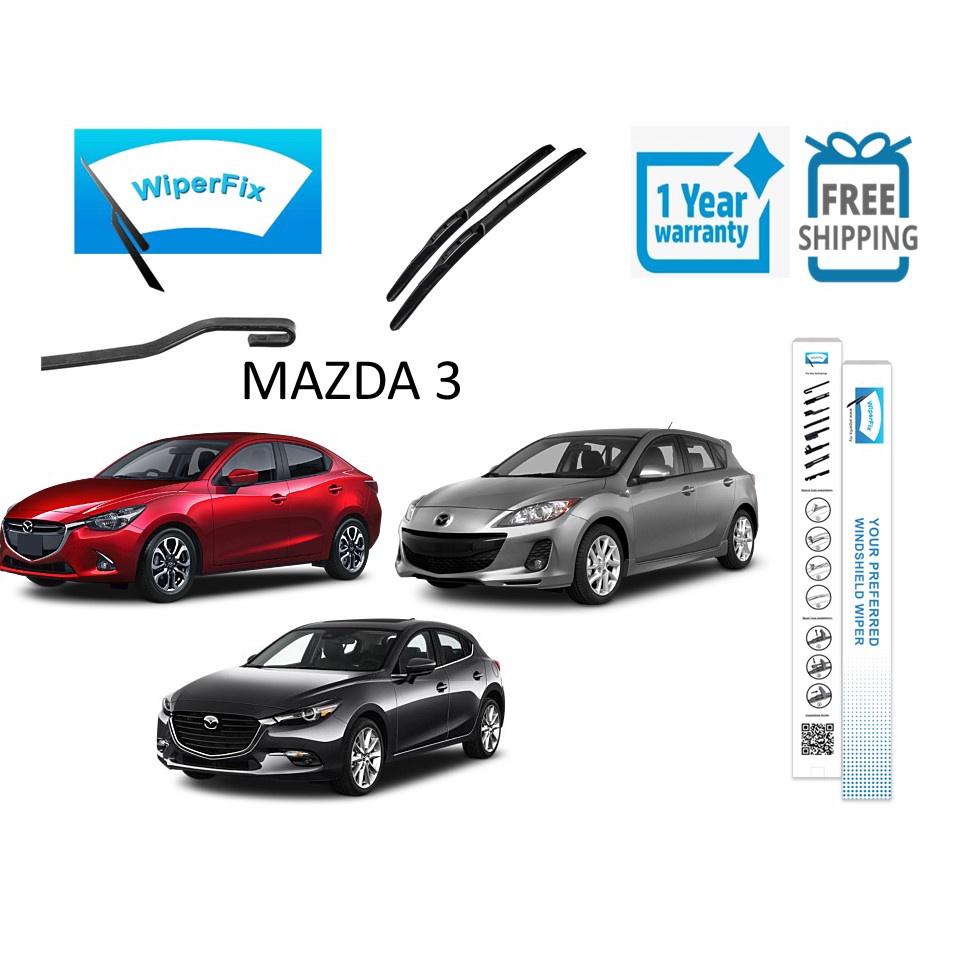 [WiperFix] Mazda 3 WIPER SEDAN HATCHBACK , 2004- 2014- 2021 Wiperfix ...
