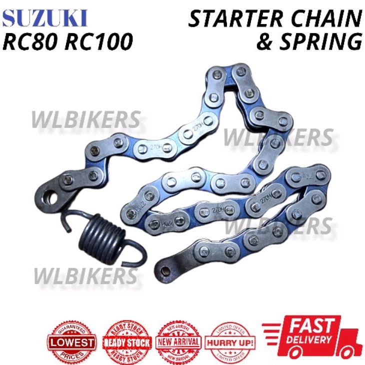 SUZUKI RC80 RC100 RC STARTER CHAIN & SPRING KICK STARTER -LIMITED STOCK ...