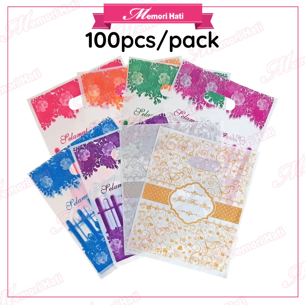 100pcs CB41 Beg Plastik Hadiah Transparent Gift Plastic Bag | Shopee ...