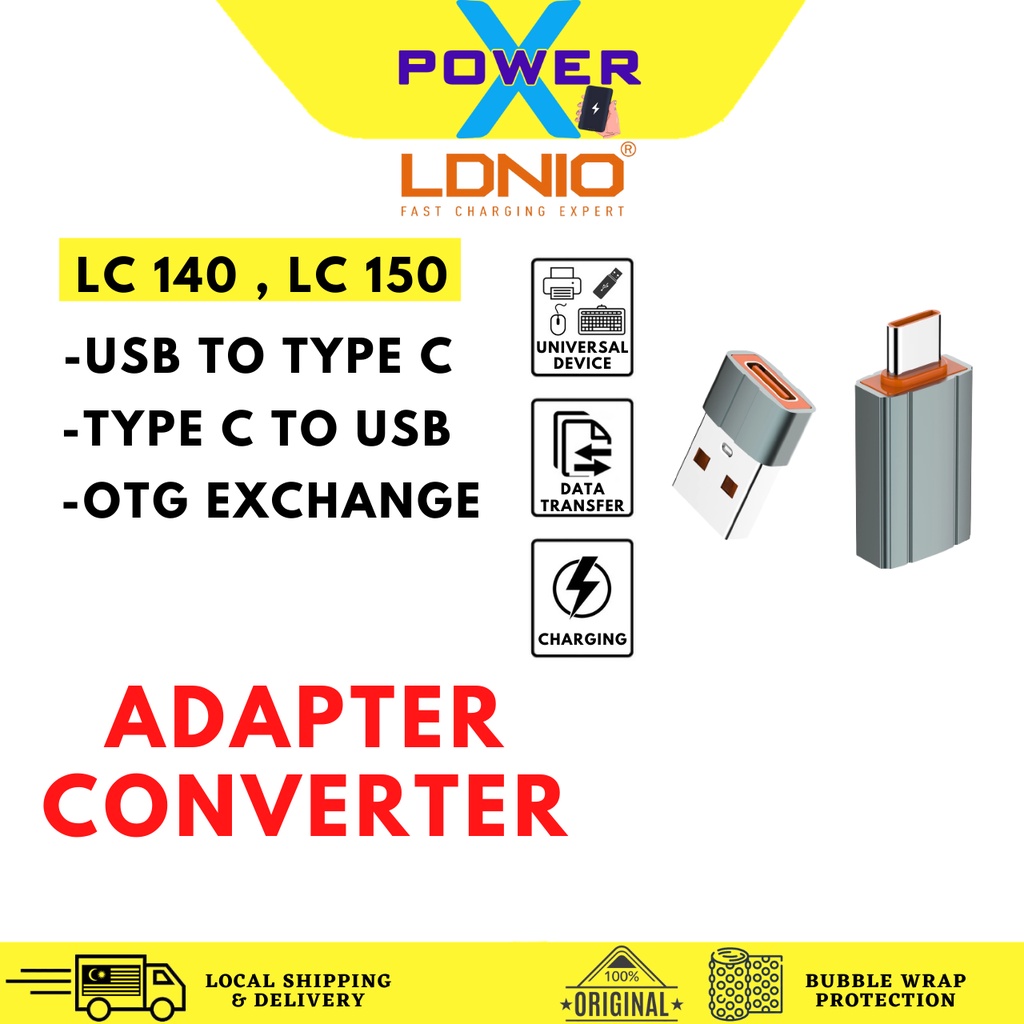 LDNIO LC140 / LC150 OTG Converter USB to Type C / Type-C To USB 3.0 ...