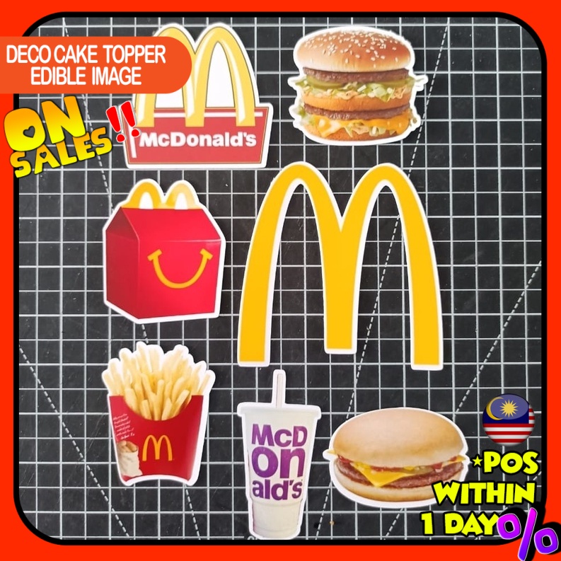 READY STOCK Happy Birthday Cake Topper McDonald's MCD Decoration Set ...