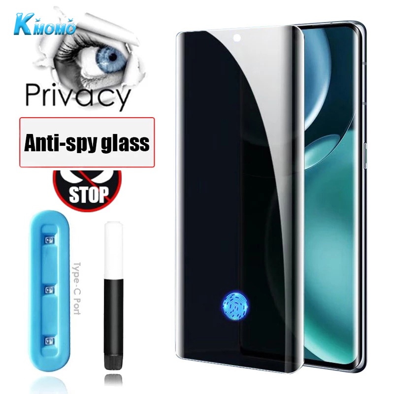 Anti Spy Privacy Uv Liquid Curved Full Cover Tempered Glass Vivo V40e