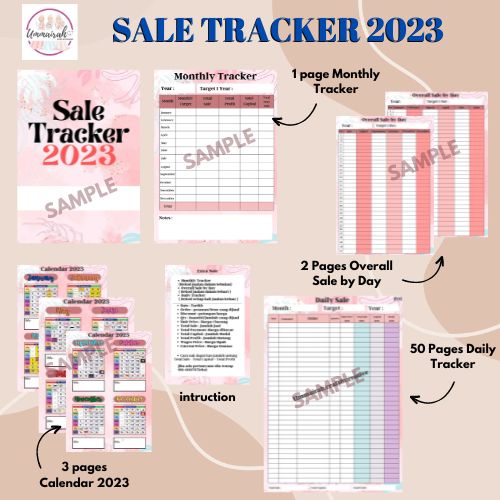 Sales Tracker 2023 For Business Seller | Sale Tracker | Rekod Jualan ...