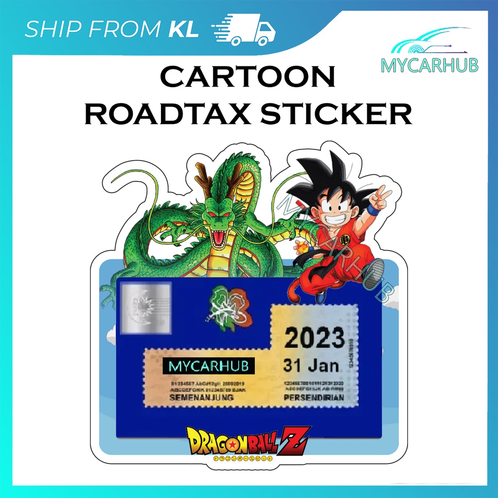 DBZ Japan Anime Cartoon Roadtax Sticker Mange Road Tax Kartun | Shopee ...