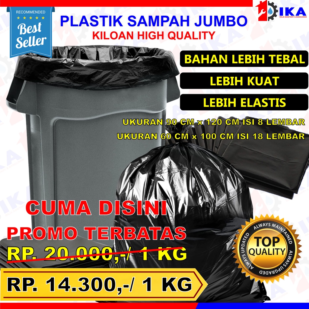 HITAM Plastic Garbage/TRASH BAG/Black Plastic/1 KILOGRAM Garbage BAG ...