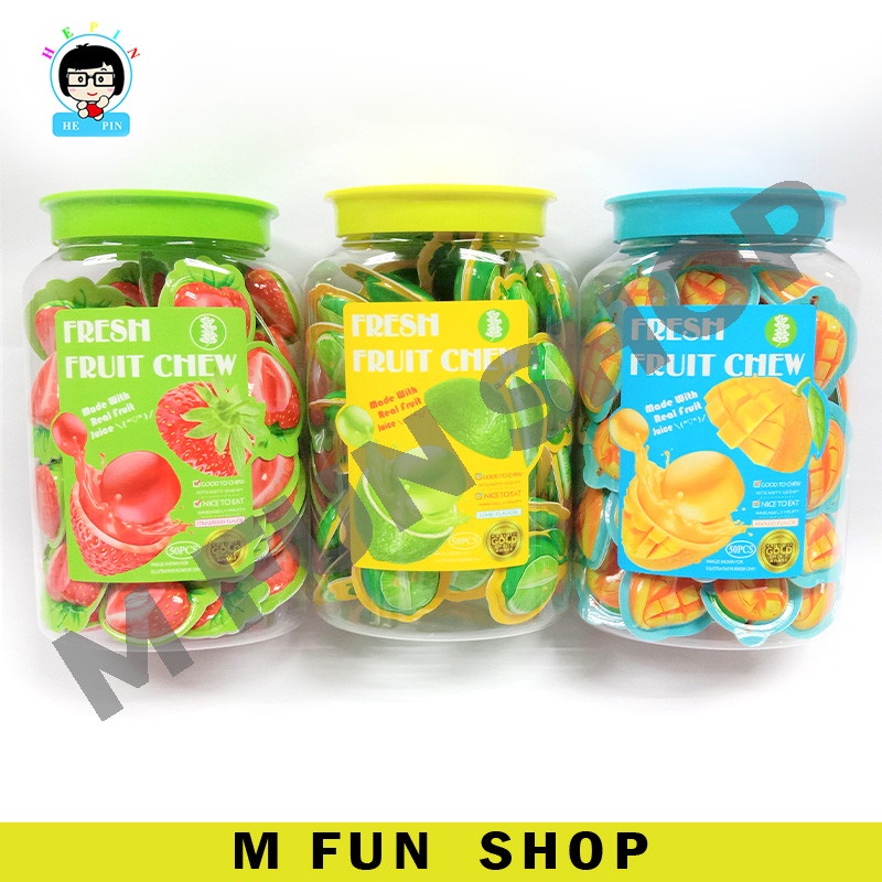 *Ready Stock* 50pcs Candy Fresh Fruit Chew Flavour Mango / Strawberry ...