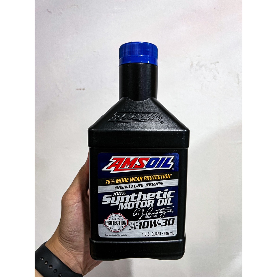 Amsoil 100% Synthetic Signature Series 10W-30 / 10W30 Synthetic Engine Oil 1QT / 946ml | Shopee ...