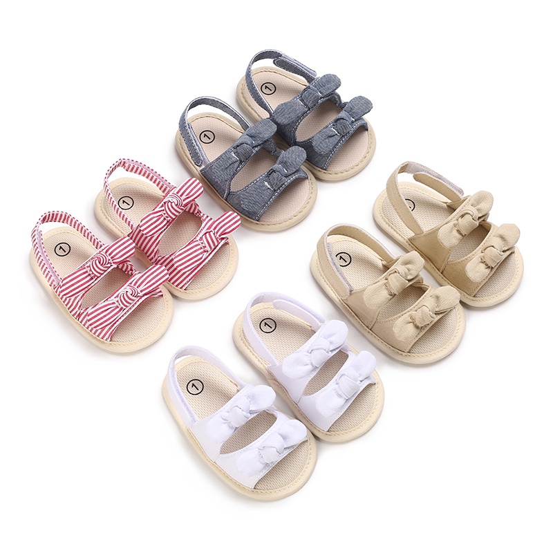 0-18Months Baby Girls Sandals Casual Bowknot Beach Shoes Anti-Slip ...