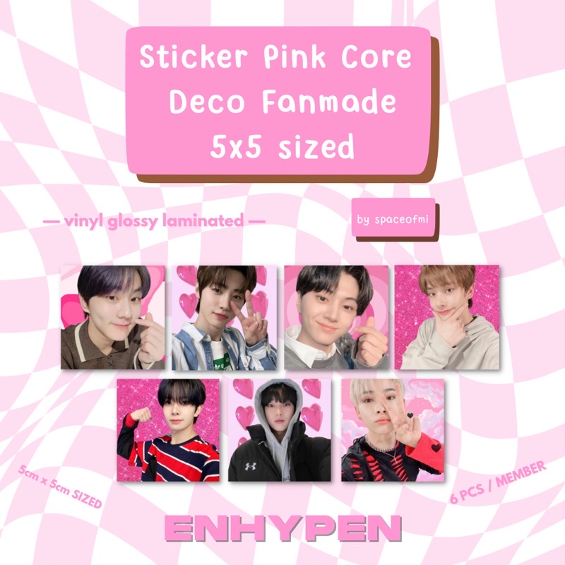 Enhypen sticker 5x5 sized photo sticker pink core deco fanmade ...