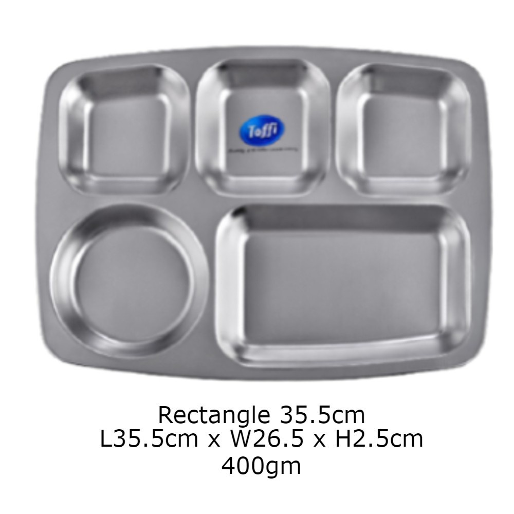Toffi Stainless Steel 304 Compartment Fast Food Canteen Dish Roti Canai ...