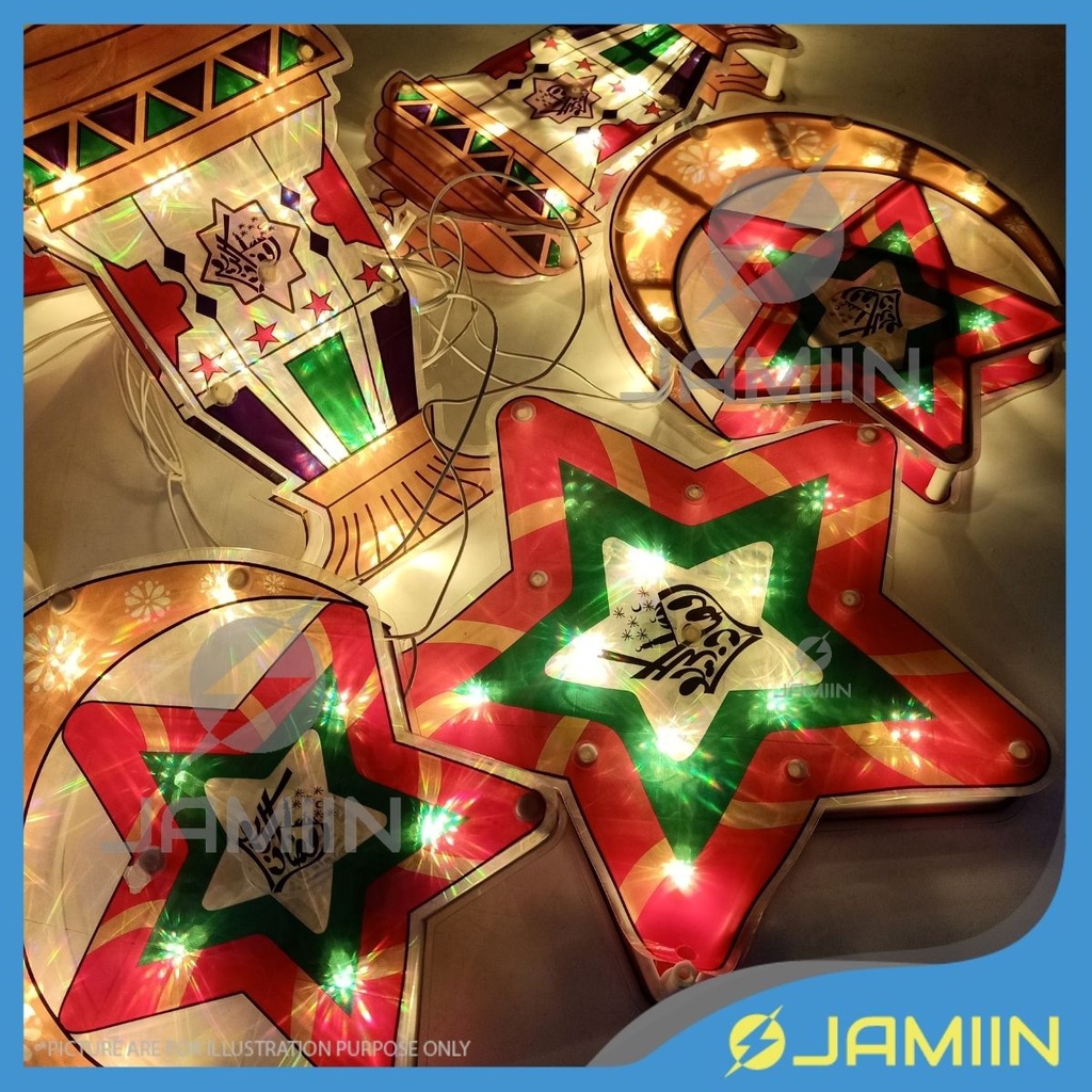 4M Lampu Hari Raya Ramadan Decoration Lampu Bulan Bintang Lampu Lip Lap ...