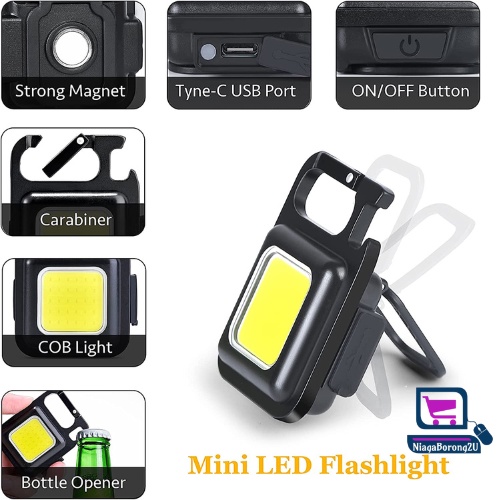 Mini LED COB Flashlight 800 Lumens COB 3 Modes 500mAh Flashlights ...