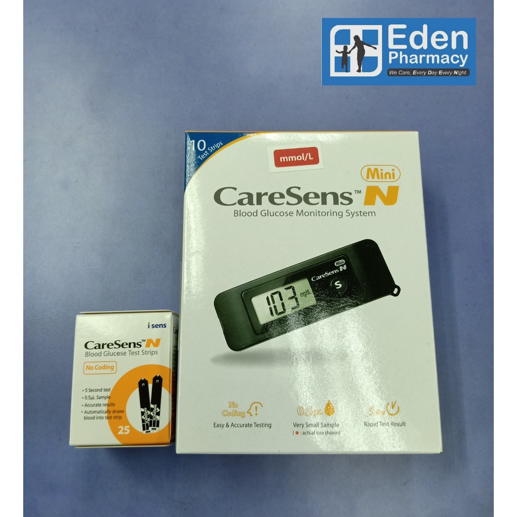 CareSens N Mini Glucometer ( Blood Sugar Monitoring Meter ) free 10's ...