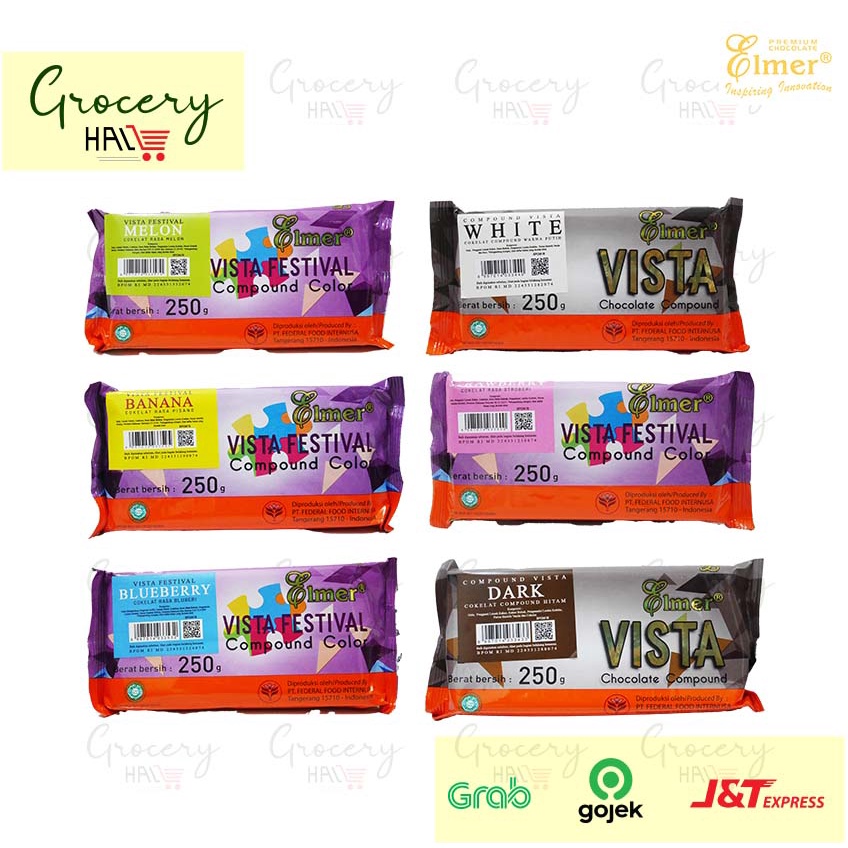 Elmer COMPOUND VISTA FESTIVAL 250gram - ELMER Chocolate Bar | Shopee ...