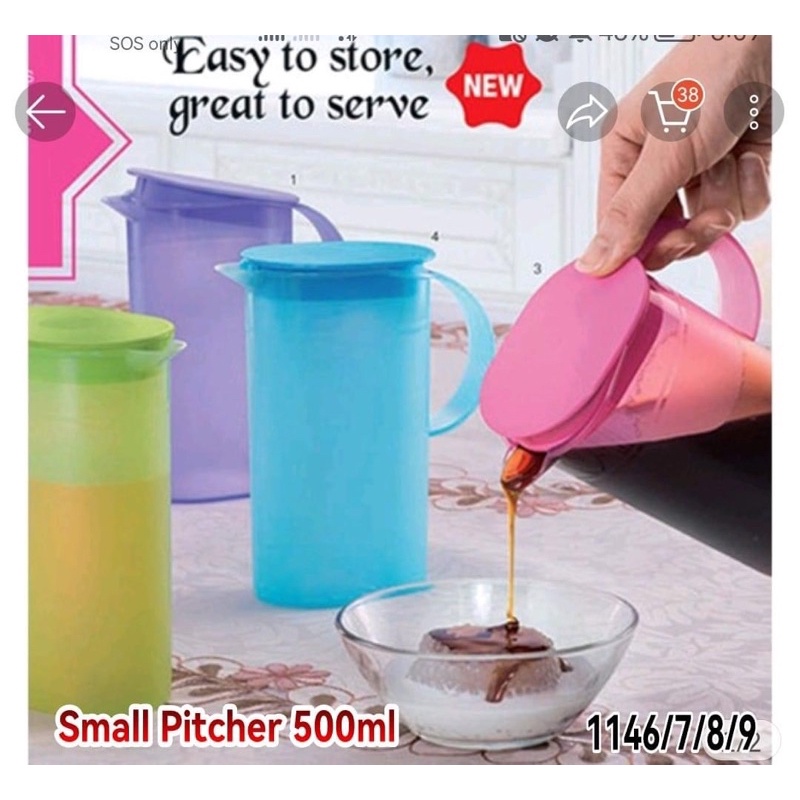 Tupperware - Small pitcher 500ml/ Jug kecil/ pengisi air kecil(1 ...