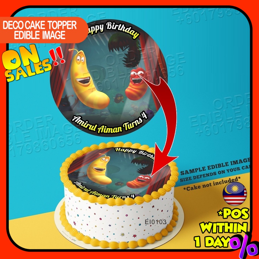 Printing EI Larva Edible Image Print Cake Photo Icing Paper Birthday ...