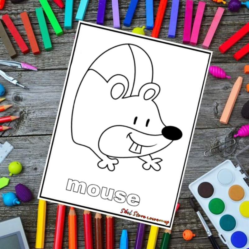 Cute Animal Themed Children's Coloring Drawing Paper / Drawing Paper ...