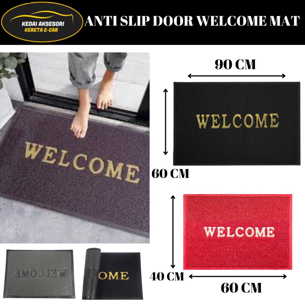 WELCOME DOOR MAT ANTI SLIP AND THICK WATERPROOF MATERIAL | Shopee Malaysia