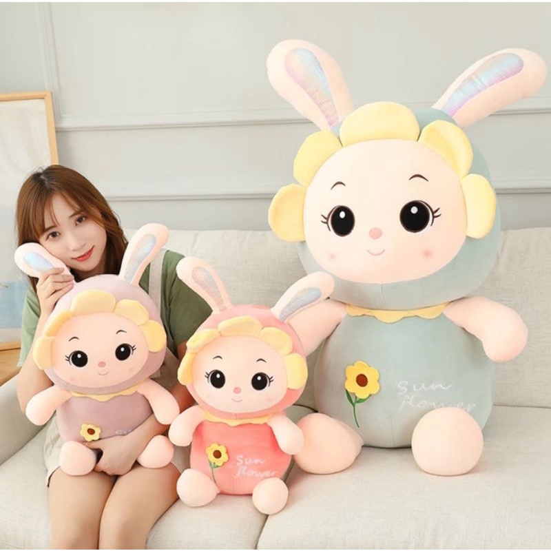 MATAHARI Plush Baby Rabbit Doll Sunflower Rabbit Long Ears Sunflower ...