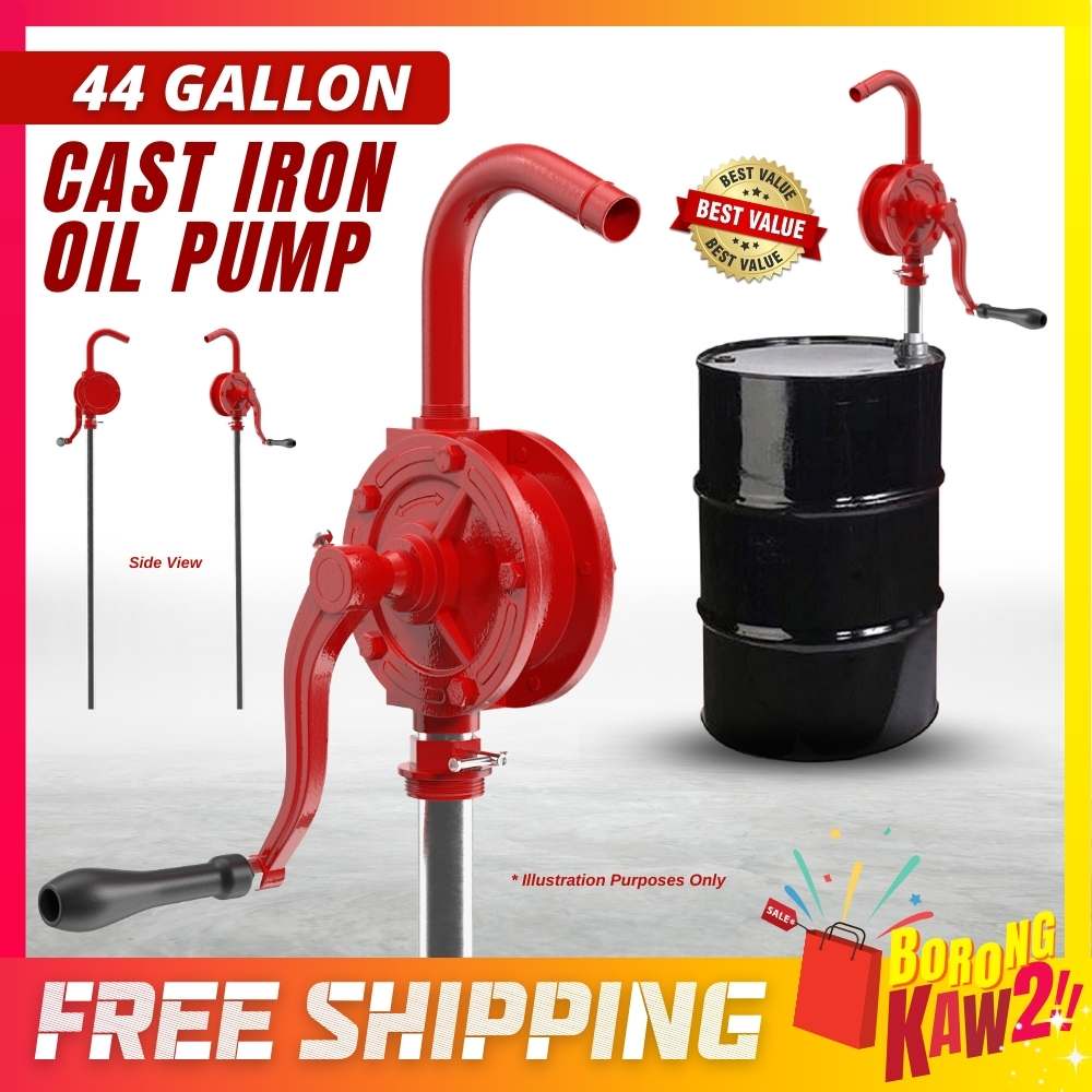 44GAL Cast Iron Oil Pump Medium Duty Rotary Drum Pump Self Priming Oil ...