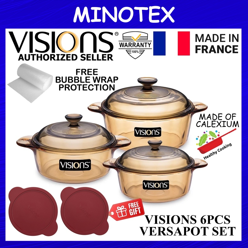 Visions 6pc 1.25L/2.25/3.25L Covered Versapot Set | Shopee Malaysia