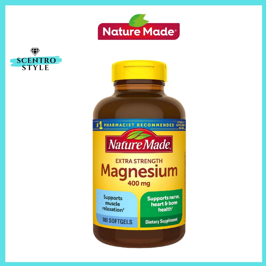 Nature Made Magnesium Extra Strength Magnesium 180 Softgels | Shopee ...