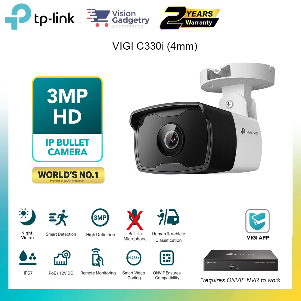 TP-Link VIGI C330 C430 C230i Mini C330i C430i CCTV 3MP Outdoor Full ...