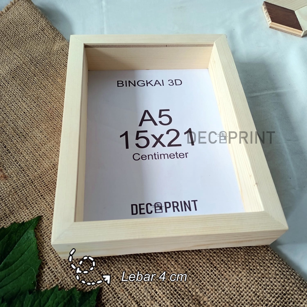 KAYU 3d Acrylic Wood Frame A5 15x21 cm Wooden Frame For Dowry 3D Frame ...