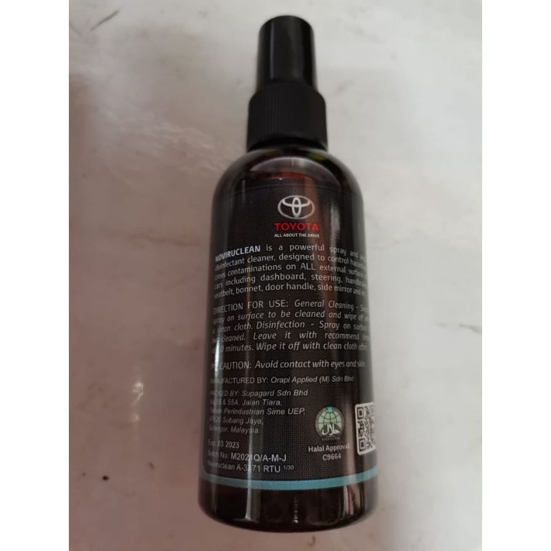 GENUINE TOYOTA BACTACARE NOVIRUCLEAN CAR DISINFECTANT CLEANER 100ML ...
