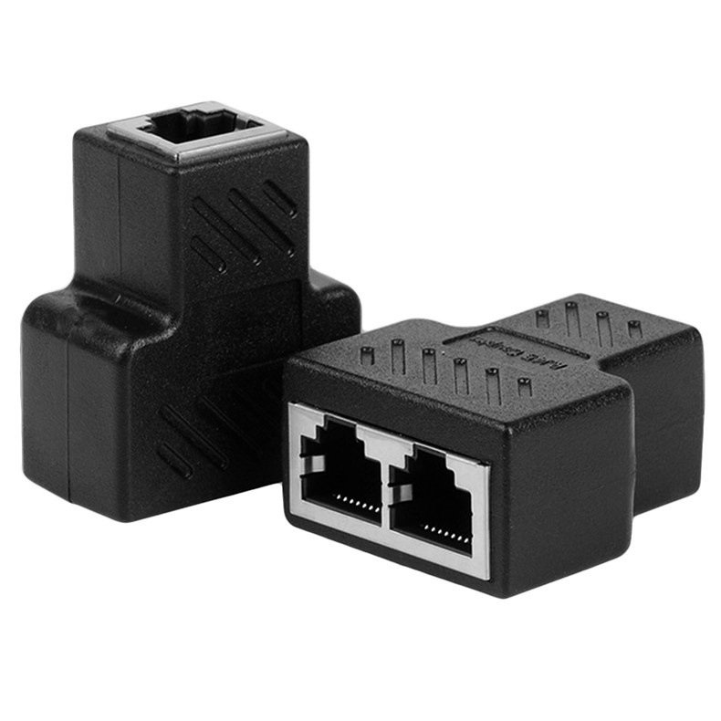 1 to 2 Way LAN Ethernet Network Cable Splitter Adapter RJ45 Female ...