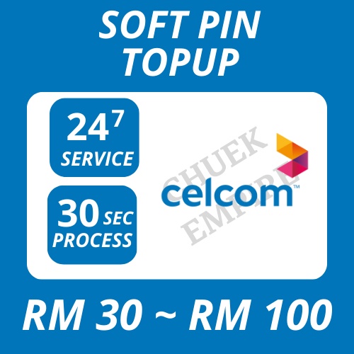Celcom Soft Pin Topup RM 30 ~ RM 100 | Shopee Malaysia