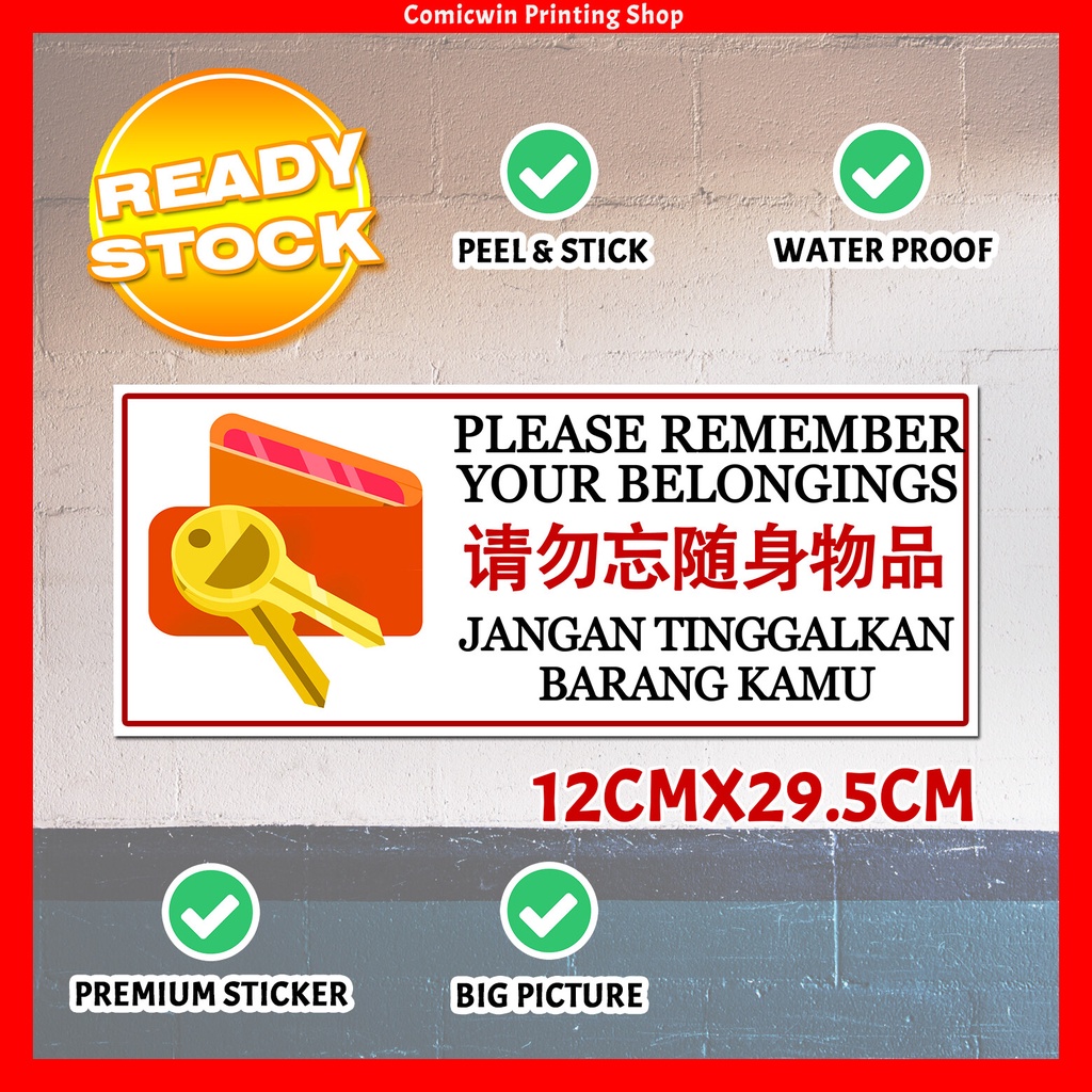 CMC711 Office Sign Sticker Belonging (29.5x12cm) Remember Your ...