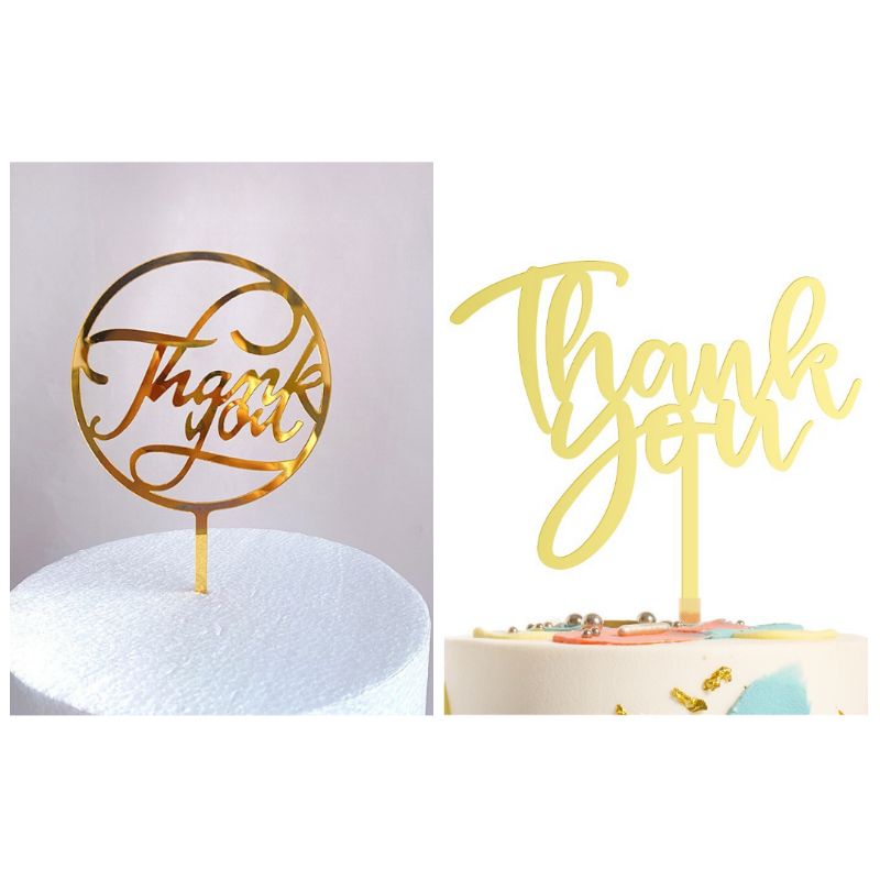 Thank You/Thank You design acrylic Cake Topper | Shopee Malaysia