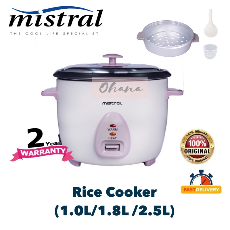 MISTRAL RICE COOKER MRC10S (1.0L) MRC18S(1.8L) MRC25S (2.5L) / PERIUK ...