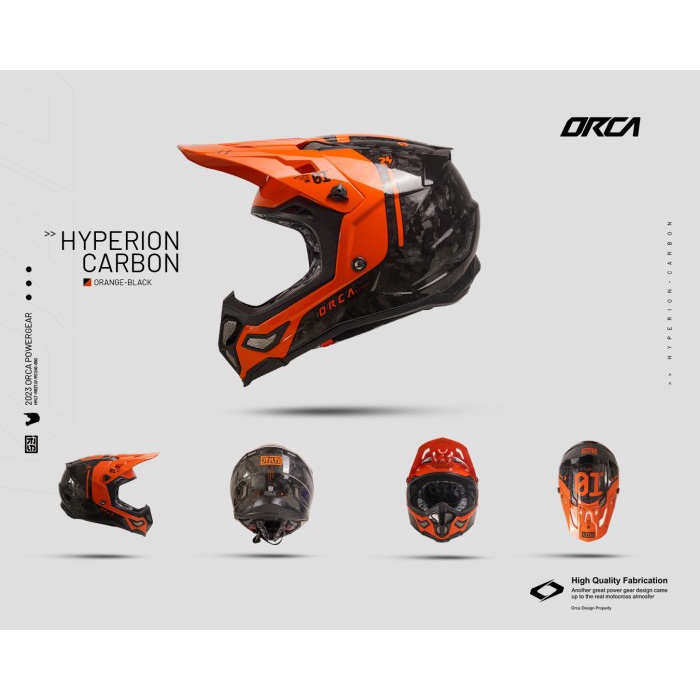 Orca Powergear - Helmet CARBON FULL FACE CROSS HYPERION CARBON BLACK ...