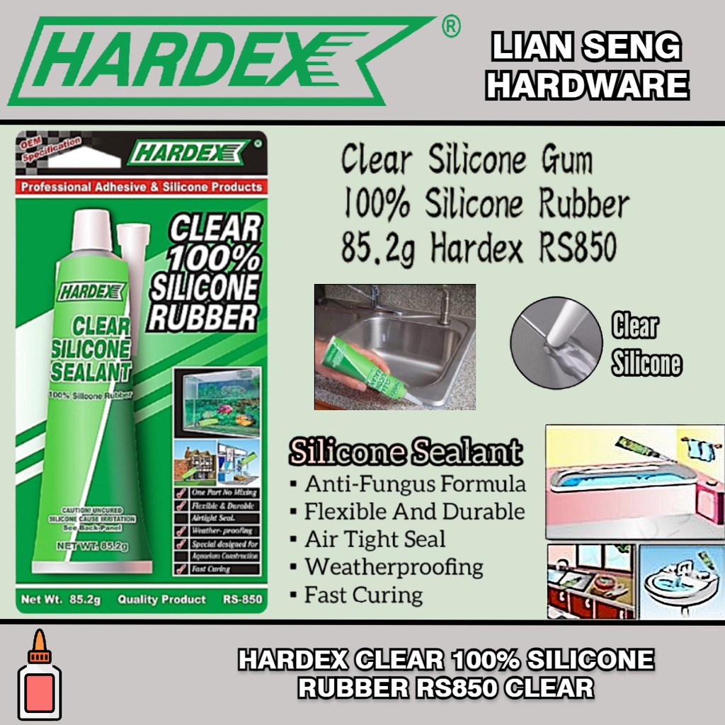 HARDEX CLEAR 100% SILICONE RUBBER RS850 CLEAR | Shopee Malaysia