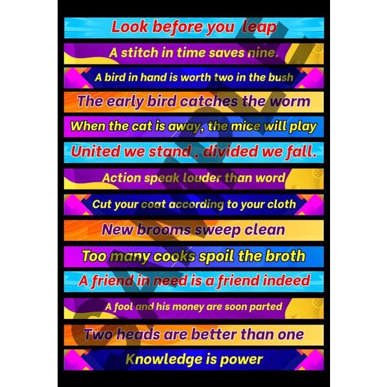Ready Stock/Set Tangga/English Idioms /Banner Kecerian Sekolah/English ...