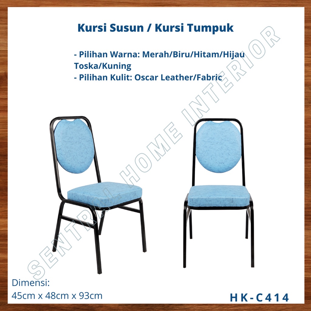 HITAM Stacking Bench Chair/ Stack/Aula - Black Coating Legs | Hk-c414 | Shopee Malaysia