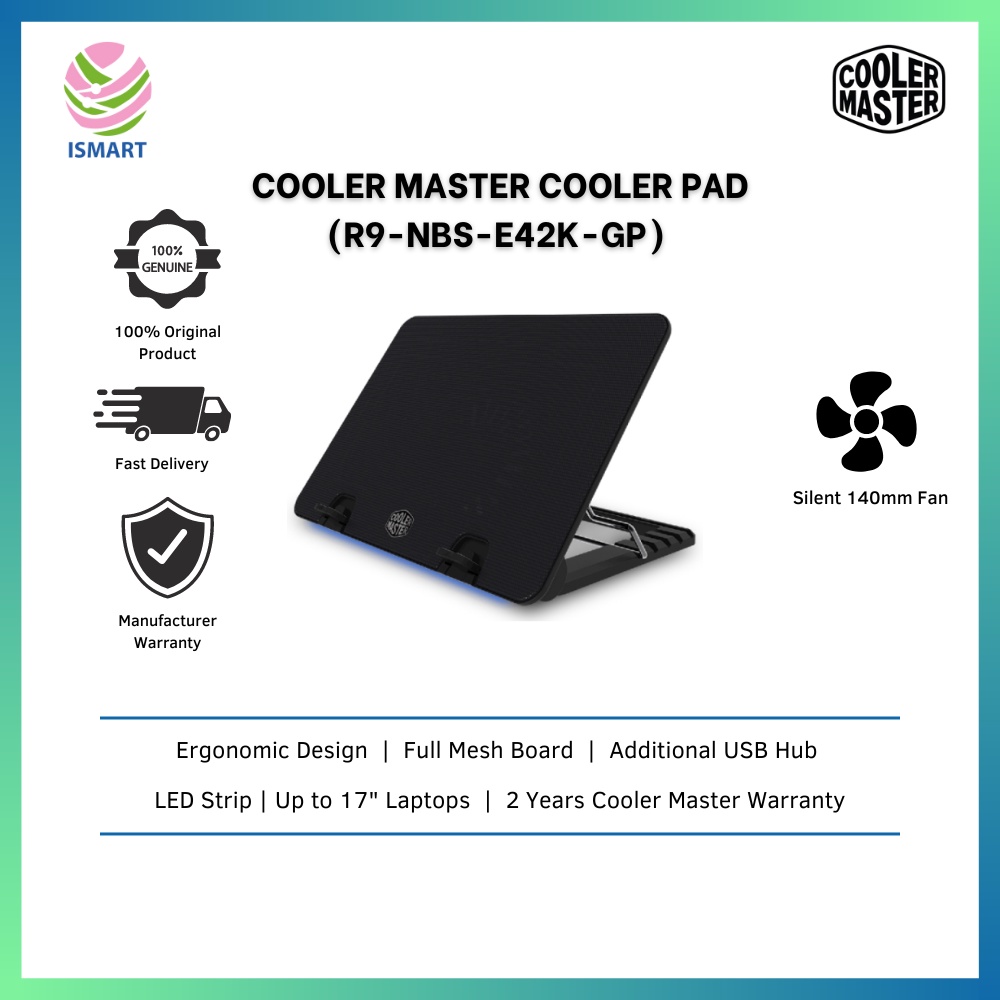 Cooler Master Cooler Pad Notepal Ergostand IV With Led Strip, Usb Hub ...