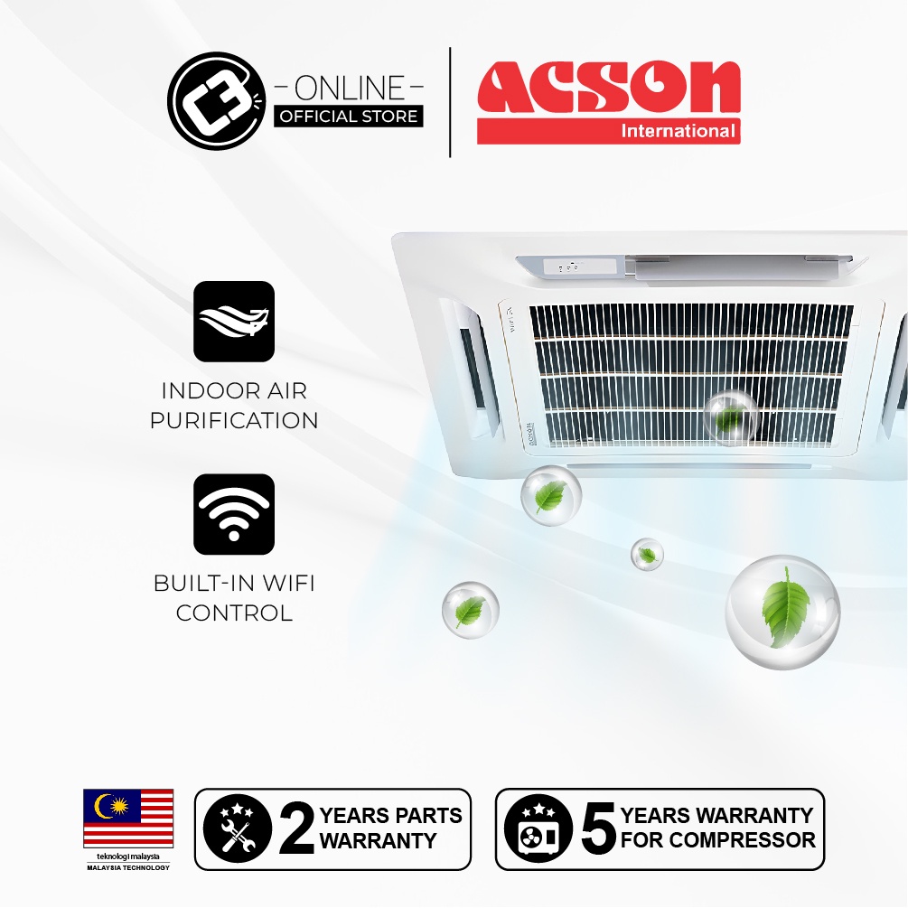 (KLANG VALLEY)Acson Ceiling Cassette Non Inverter (R32)1.0hp - 5.0hp | Shopee Malaysia