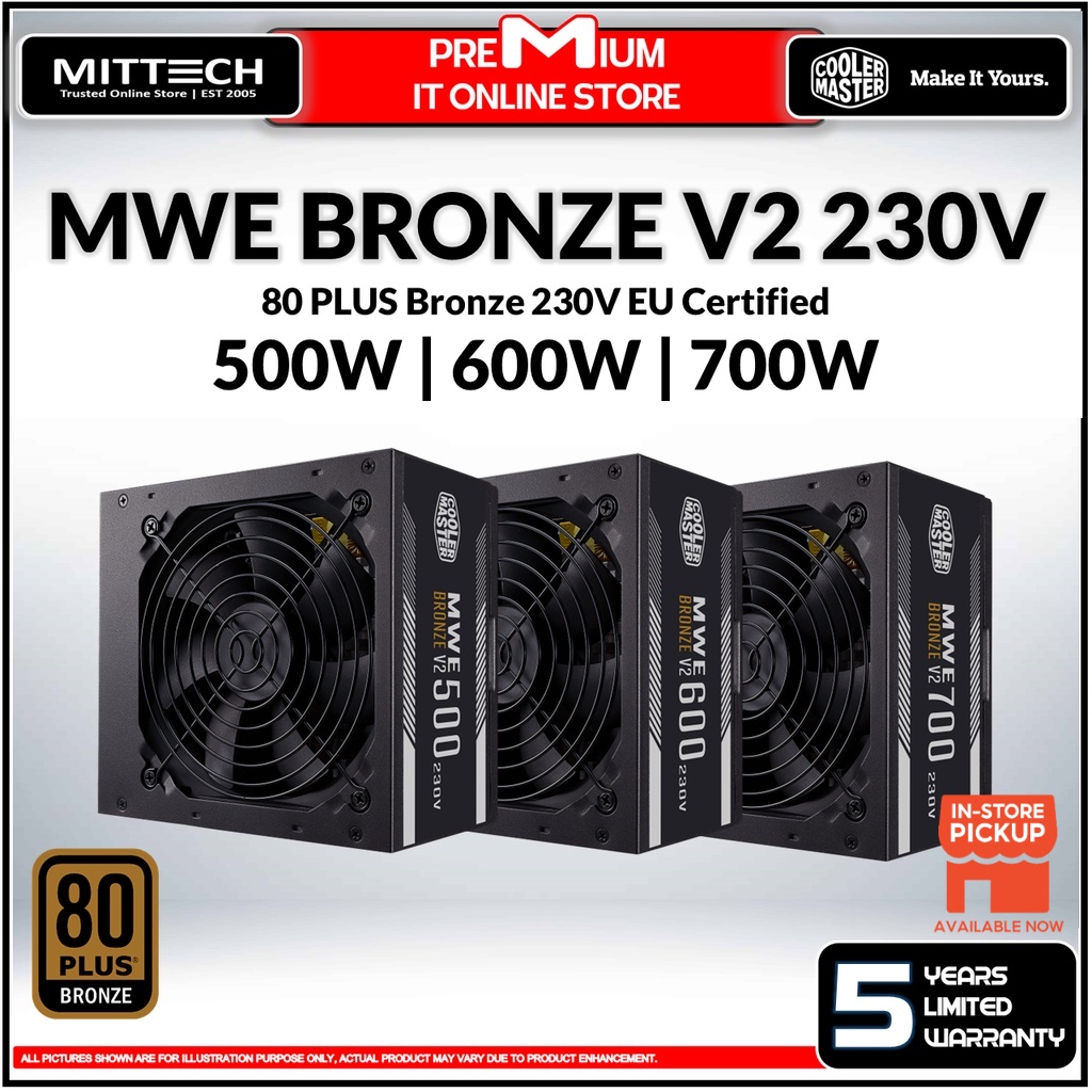 Cooler Master MWE Bronze V2 230V Power Supply - 80 PLUS Bronze 230V EU ...