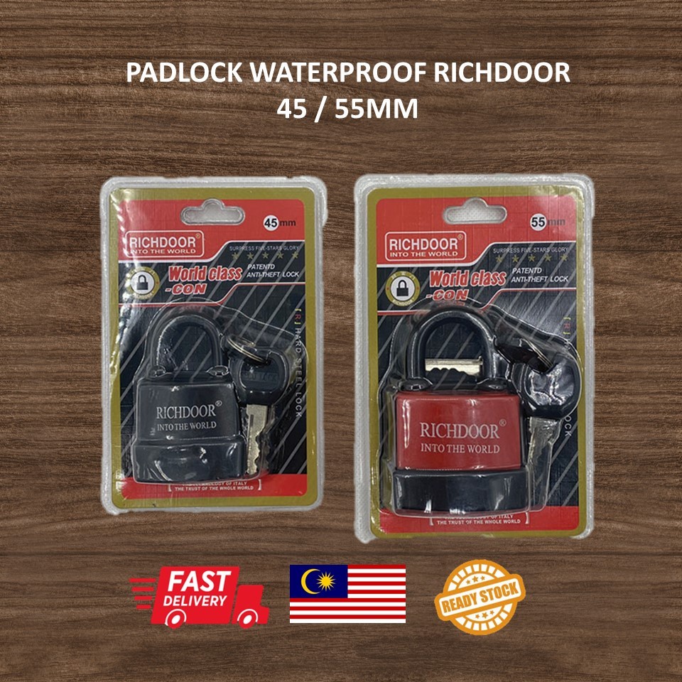 Waterproof RICH DOOR Padlock 45 55mm Metal Brass Padlock House Office ...